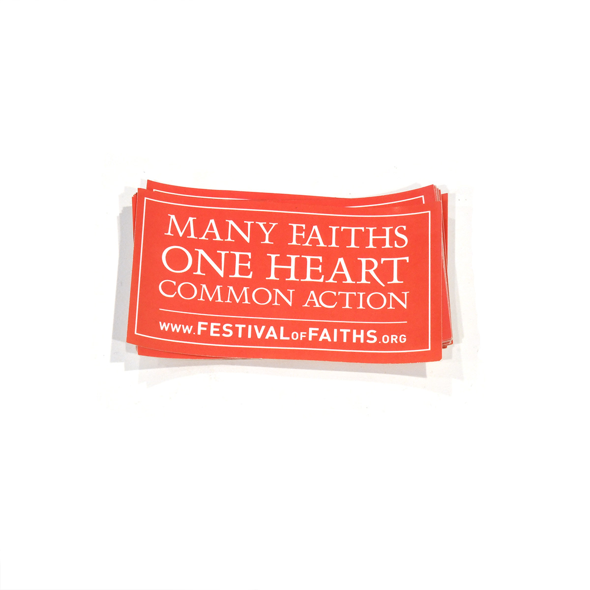 “Many Faiths. One Heart. Common Action.” Sticker - Festival of Faiths Shop